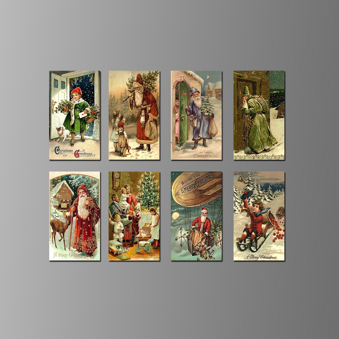 Vintage Christmas Refrigerator Magnets. Eight Different Choices. (set ...
