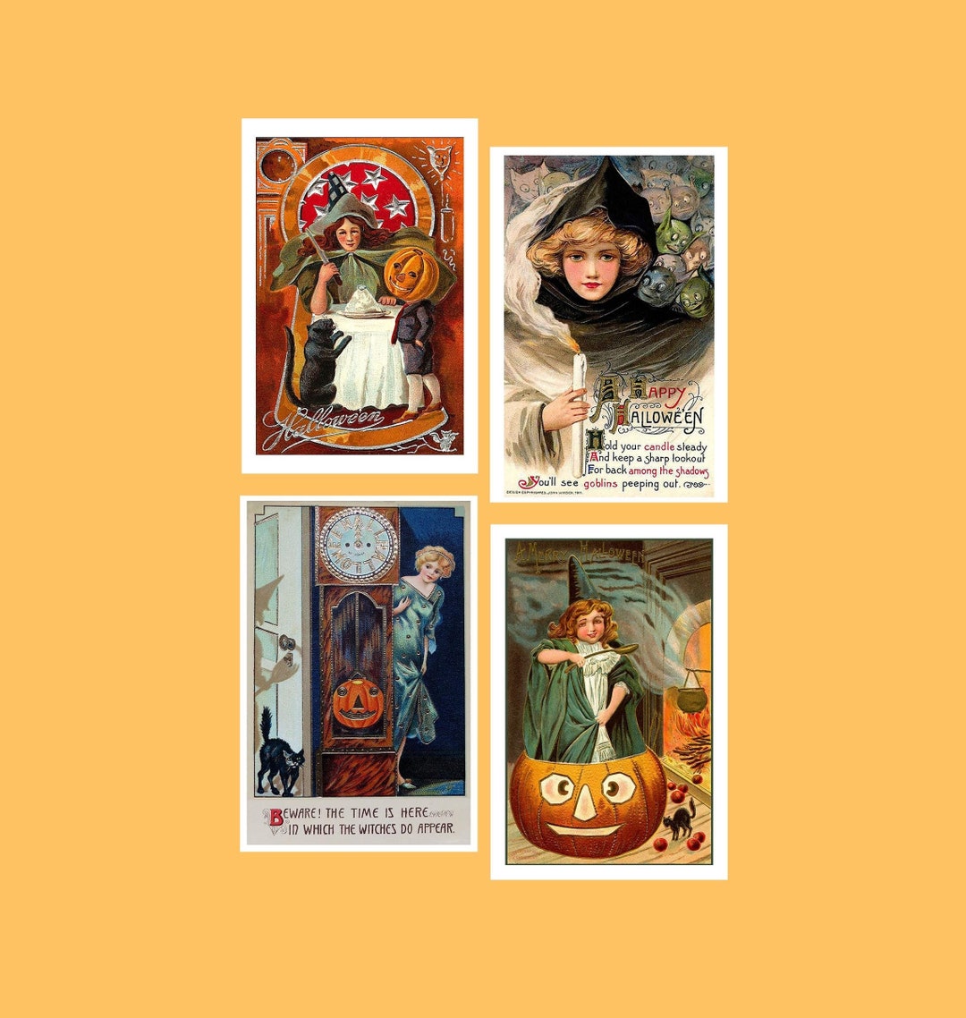 Vintage Halloween Postcards, 4"x6” on Matte or Glossy Archival Paper ...