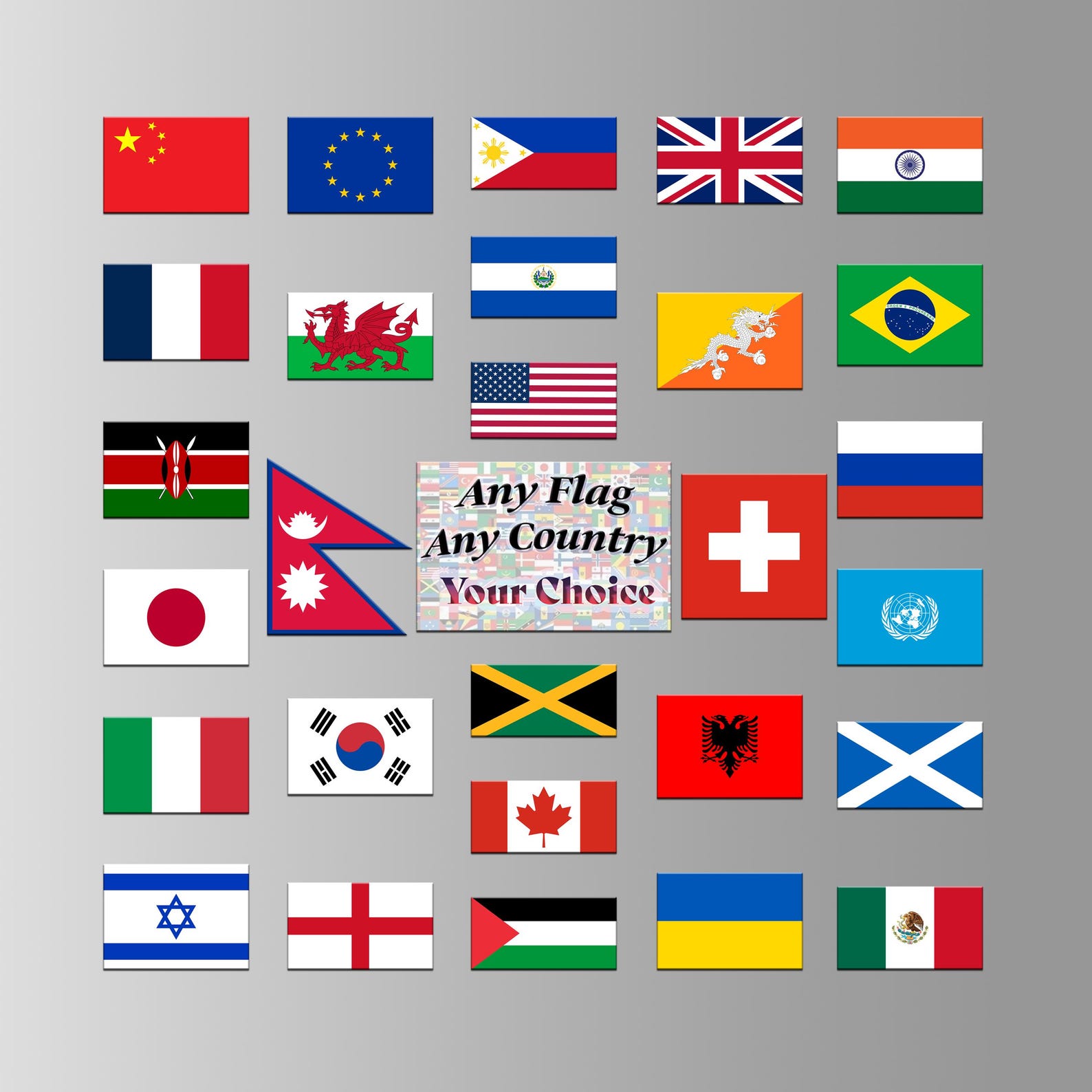 Flags of the World on Magnets. Country, State, City, Historical ...