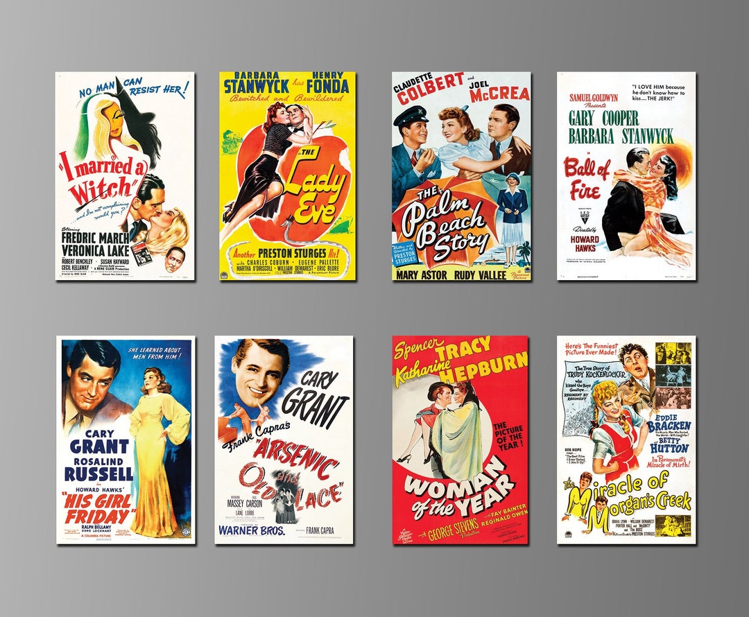 Classic 1940s Comedies Movie Posters on Magnets. Eight Different ...