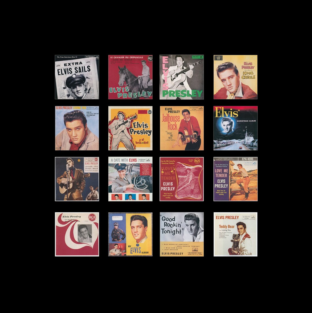 Elvis Presley Album Covers Vinyl Stickers, Decals. Glossy, Waterproof ...