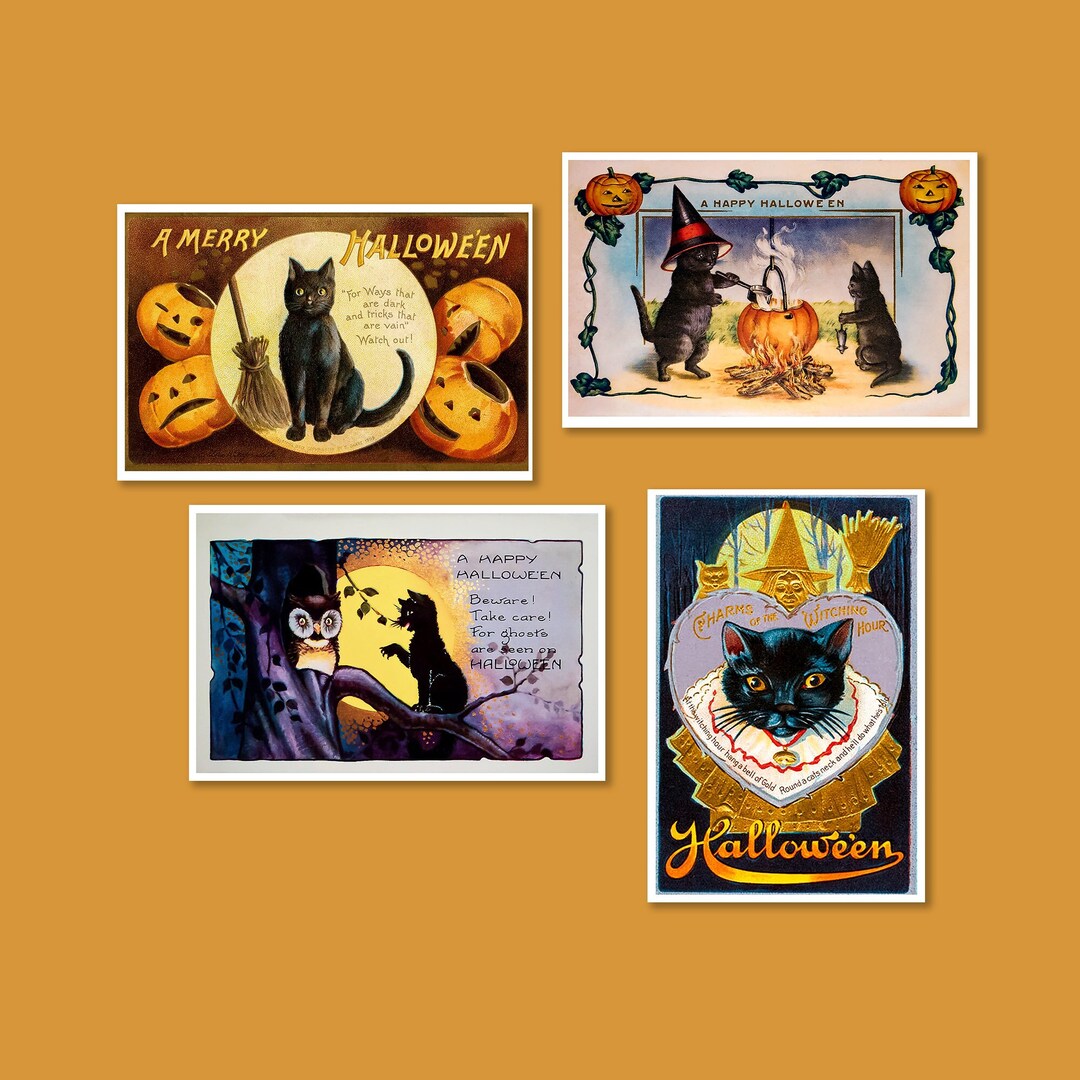 Vintage Halloween Postcards, 4"x6” on Matte or Glossy Archival Paper ...