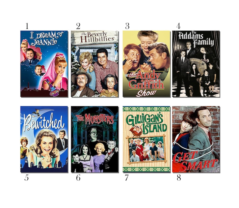 Retro TV Sitcoms From the 1960s, Images on Refrigerator Magnets ...