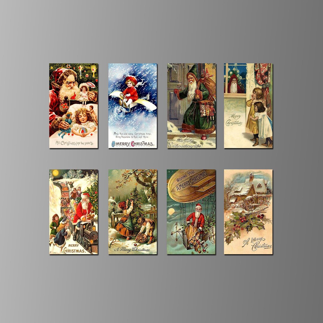 Vintage Christmas Refrigerator Magnets. Eight Different Choices. (set ...