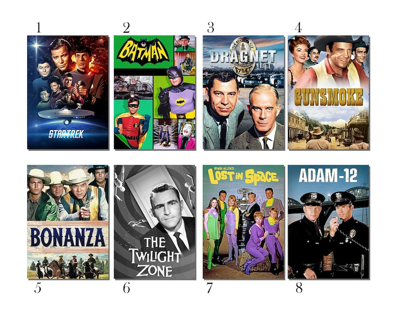 Retro US TV Shows From the 1960s, Images on Refrigerator Magnets ...