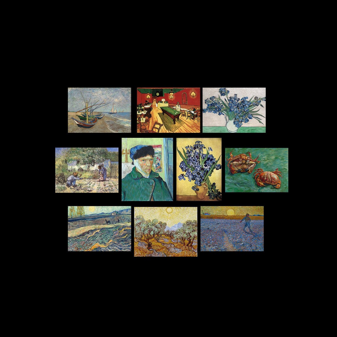 Vincent Van Gogh Vinyl Stickers, Decals. Glossy, Waterproof Paper. Set ...