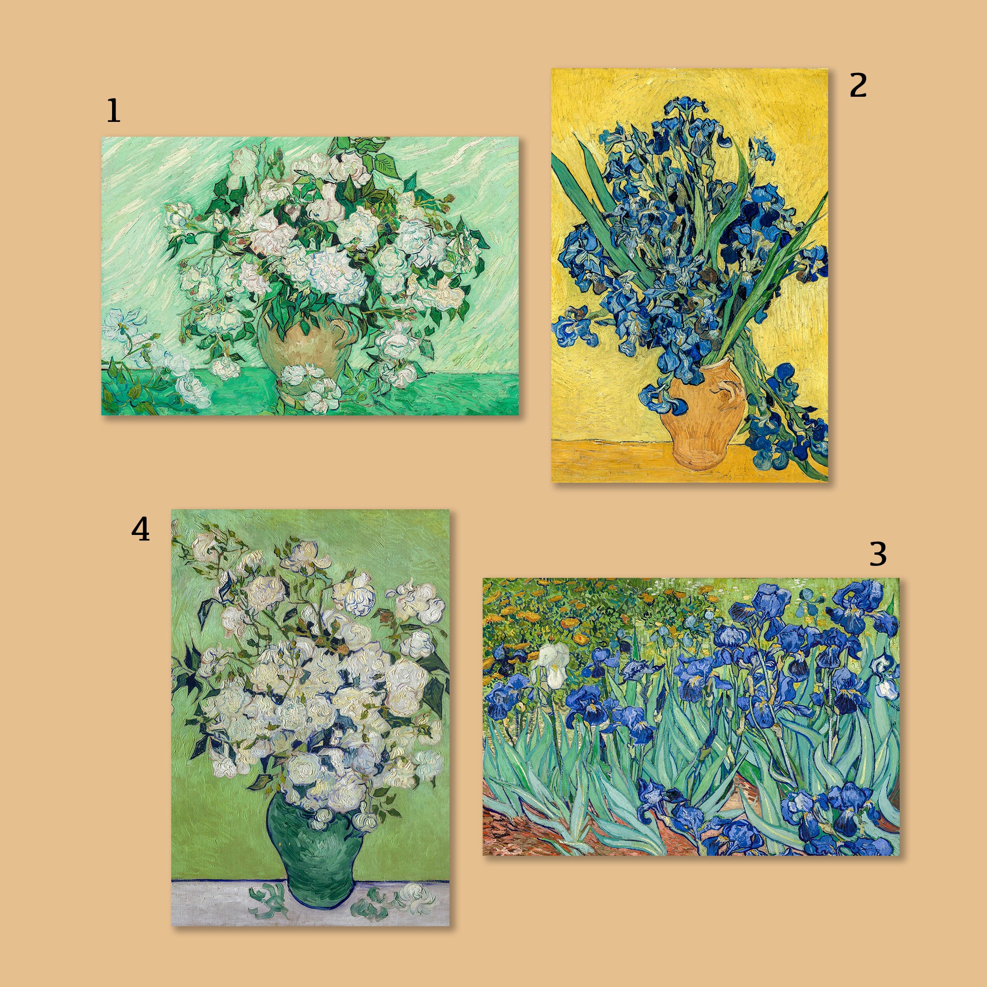 Vincent Van Gogh Art Postcards. Post-impressionism, 4"x6” Matte or ...