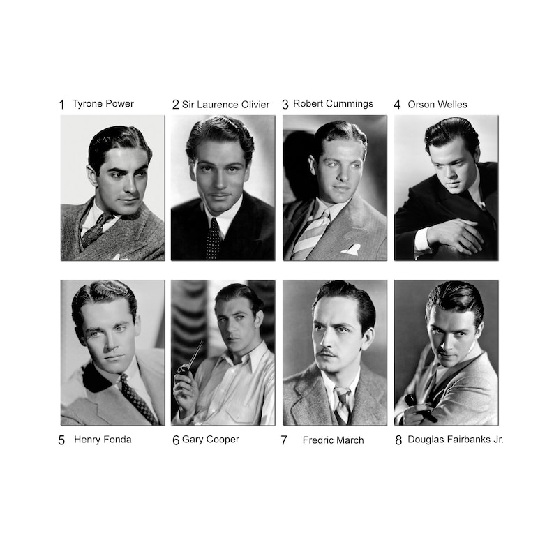 Classic Movies Actors, Black and White. Magnets. Eight Different ...