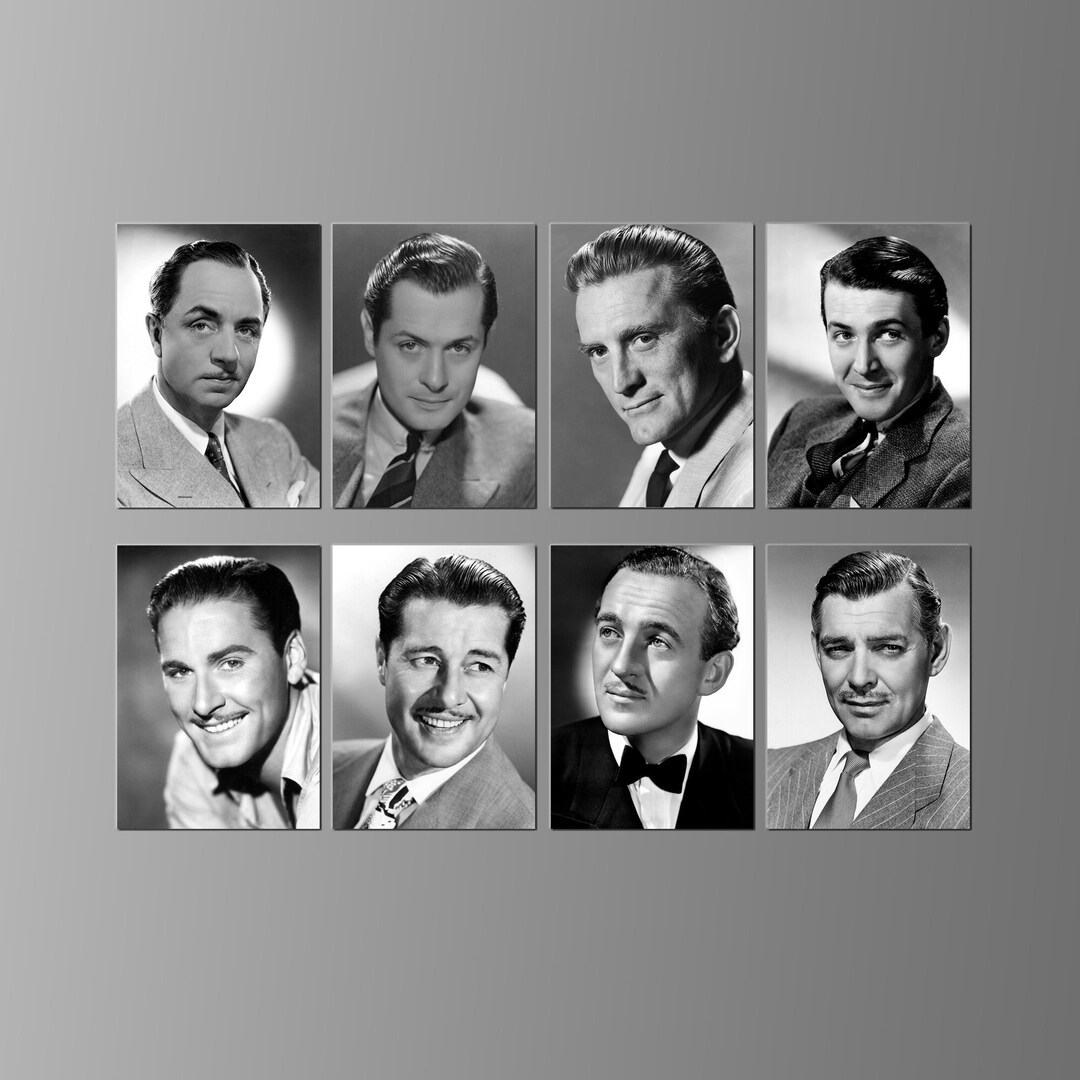 Classic Movies Actors, Black and White. Magnets. Eight Different ...