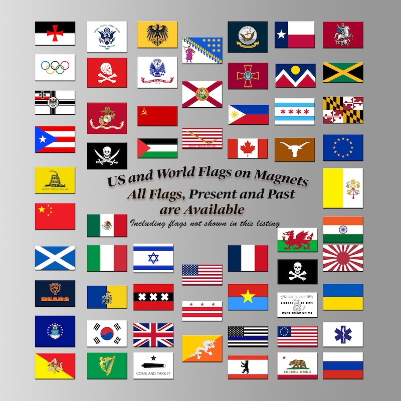 World Country Magnets - Etsy