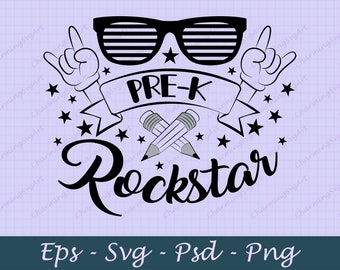 Pre K Rockstar Svg | Etsy