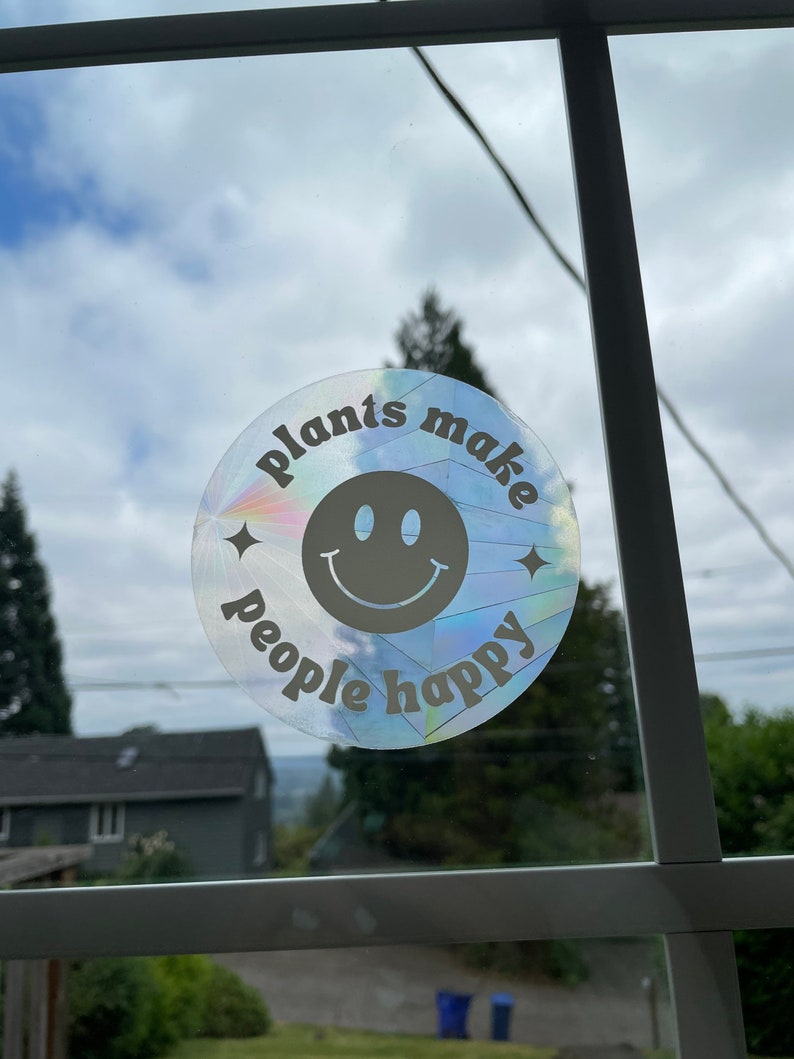 Plant Sun Catcher | House Plant Window Decal | Light Refracting Plant ...