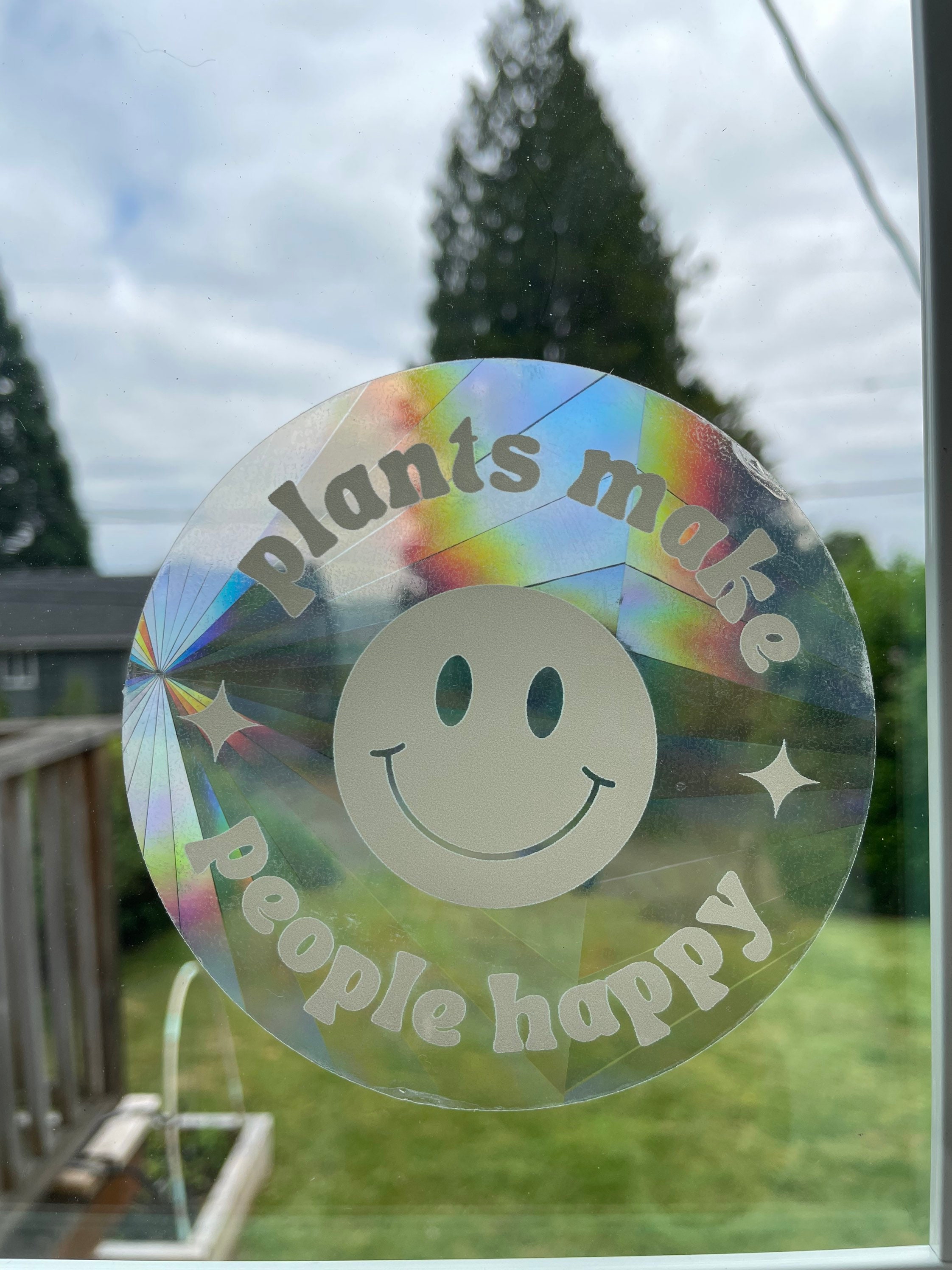 Plant Sun Catcher | House Plant Window Decal | Light Refracting Plant ...
