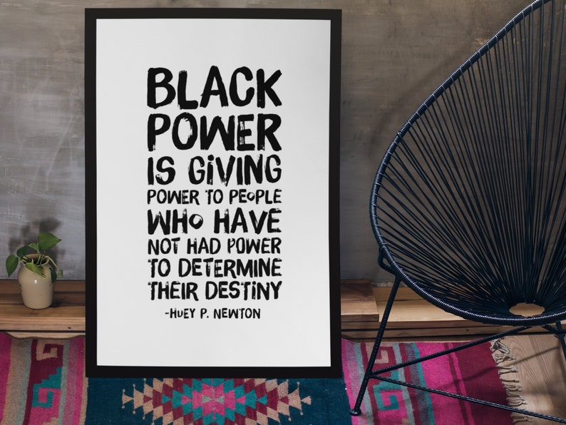 BLACK POWER Huey P. Newton Premium Matte Poster Activism Black Panther ...