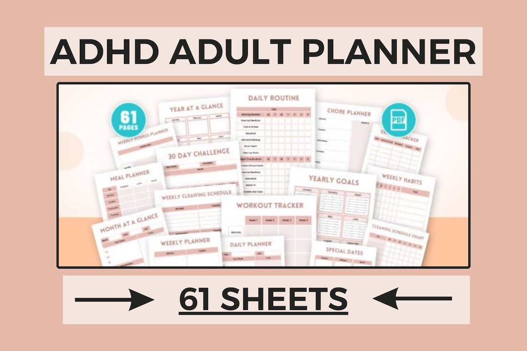 ADHD Planner Printable for Kids 61 Sheets Template to Help You Stay ...