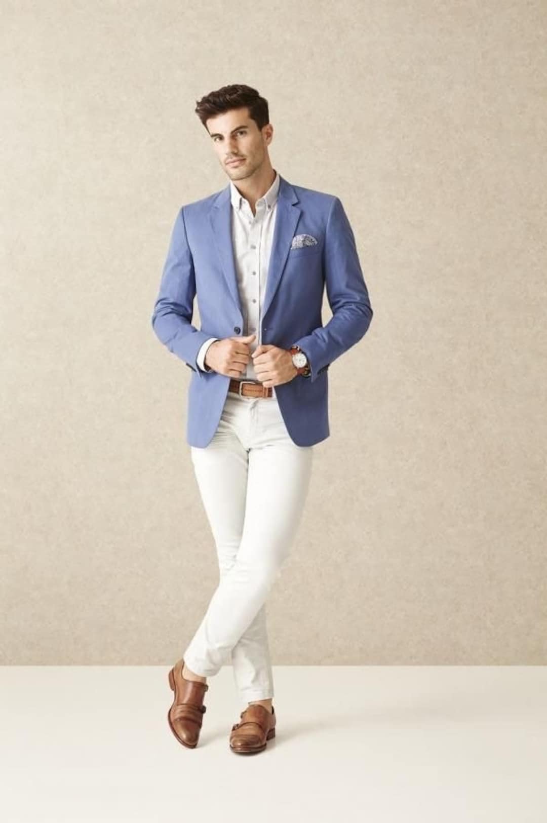 Sky Blue Blazer for Men: Slim Fit Casual Jacket - Etsy