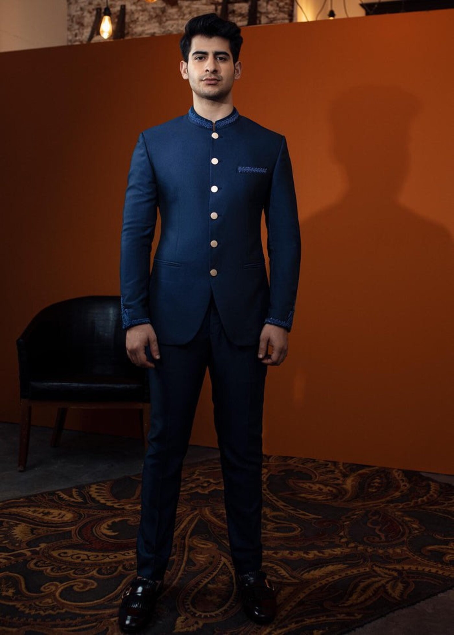 Prince Suit | Blue Embroidery Men Jodhpuri Suit for Him | Bandgala Suit ...