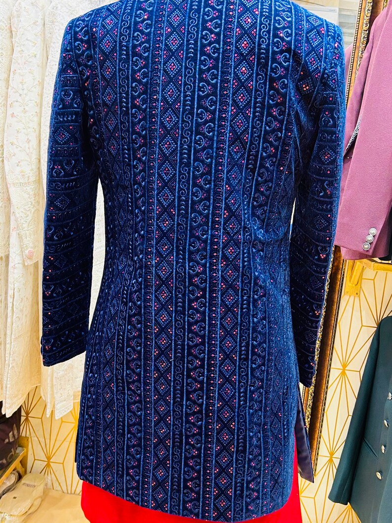 Shrug Style Indowestern Suit With Labada and Pants for Wedding - Etsy