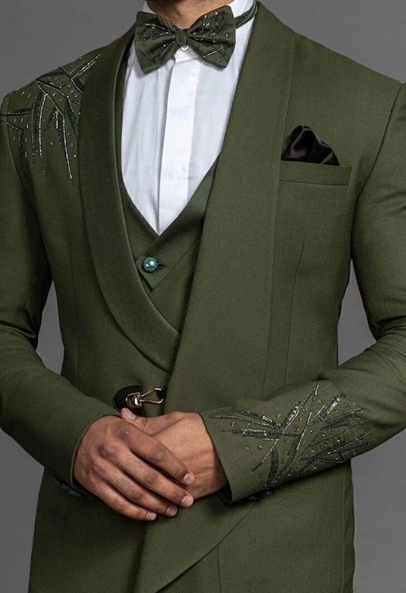 Olive Green Three Piece Suit Customised for Siron and Tristan - Etsy
