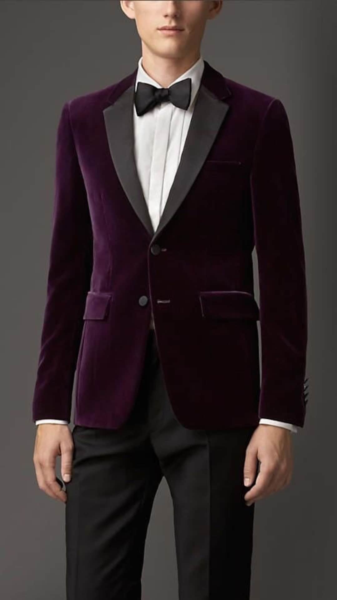 Purple Velvet Tuxedo Suit: Slim Fit Wedding Prom Suit - Etsy