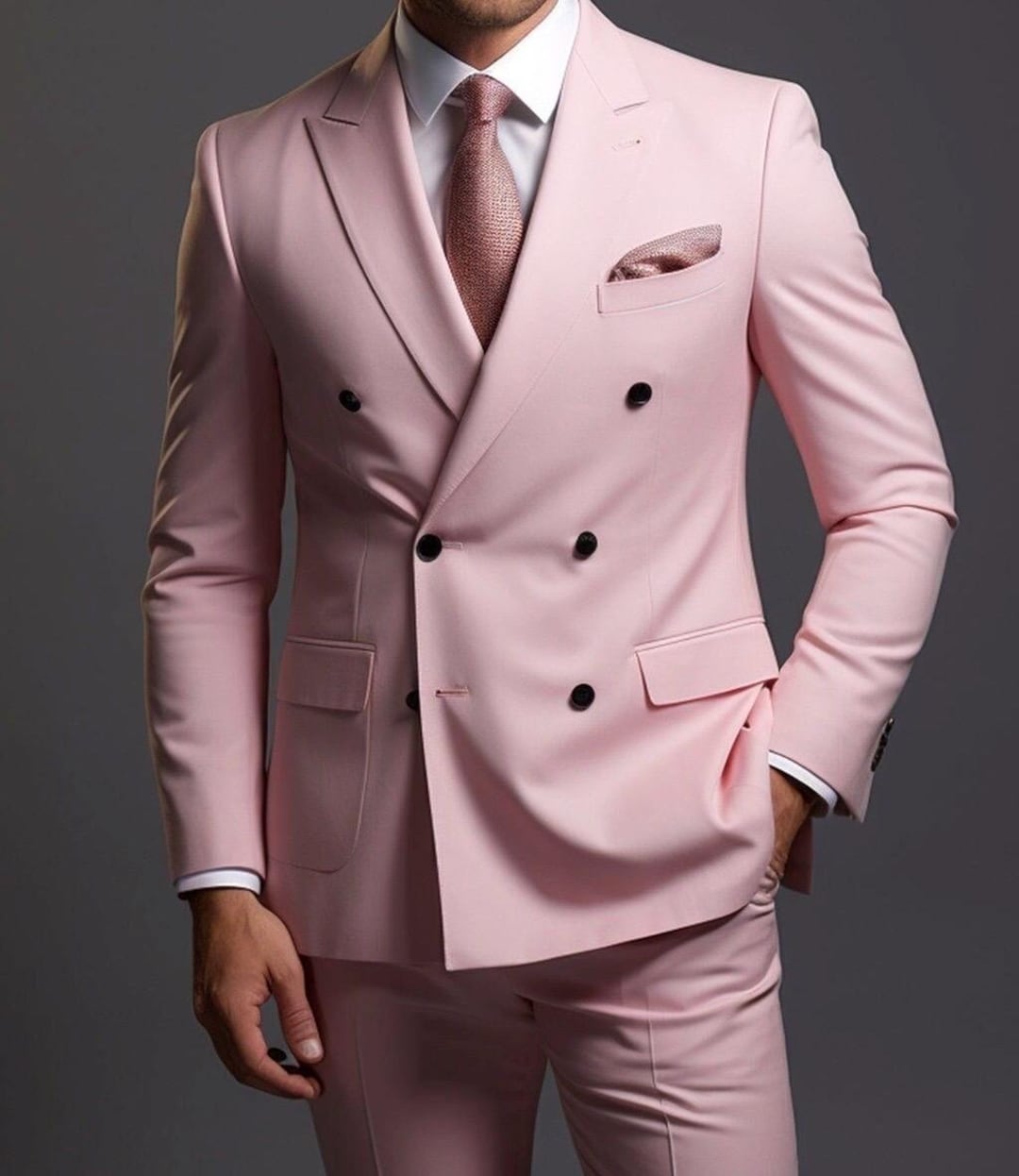 Pink Double Breasted Blazer for Men | Jacket for Men | Coat for Men ...