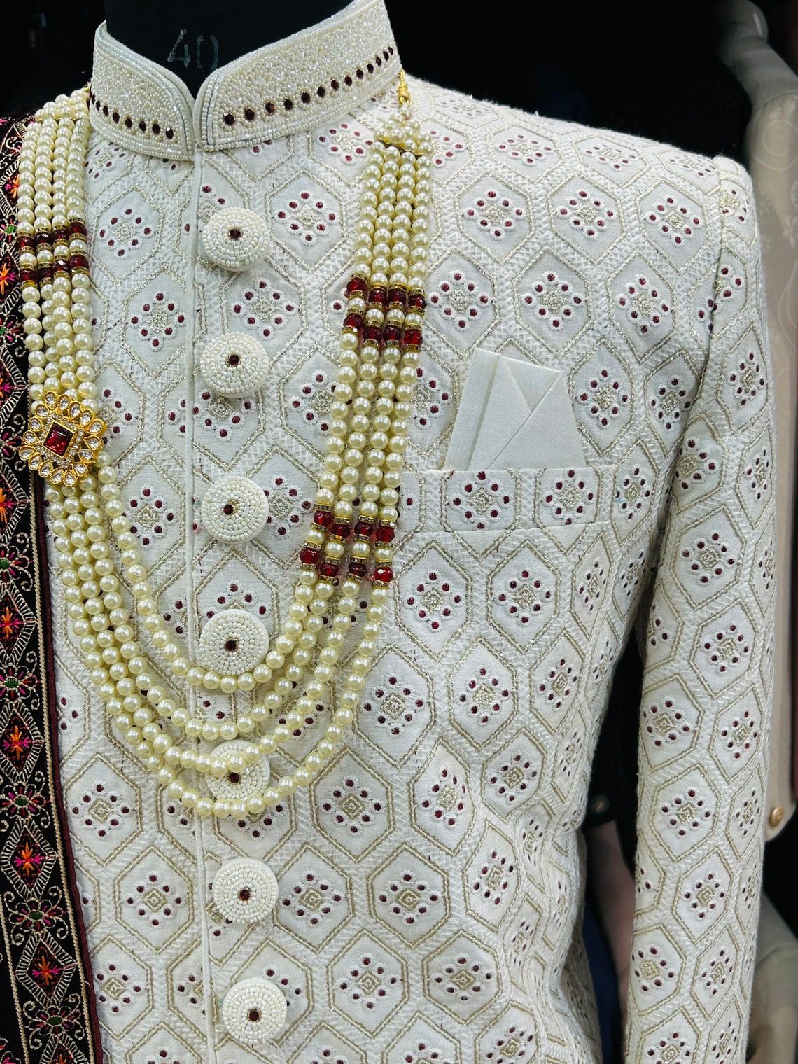 White Coloured Silk Wedding Sherwani Pyjama Shoes Groom - Etsy