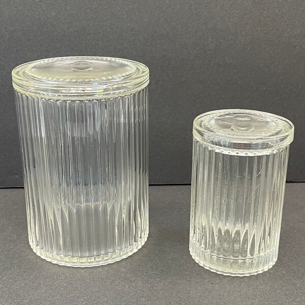 Ribbed Glass Jar - Etsy