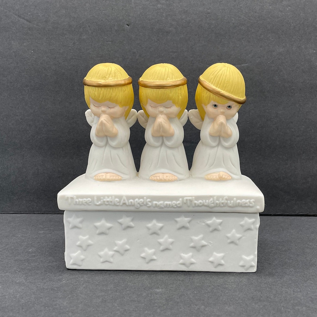 Hallmark Three Little Angels Porcelain Trinket Box/thoughtfulness ...