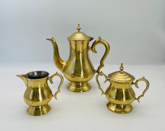 India Brass Tea Set - Etsy