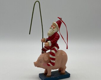 Santa Riding Pig - Etsy