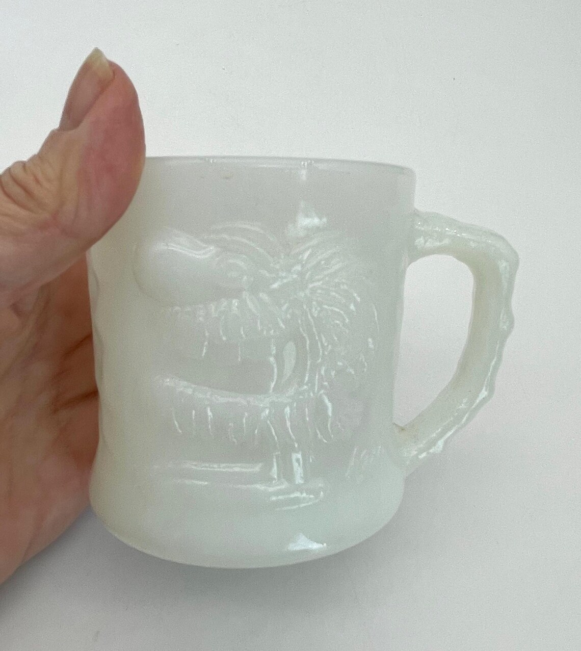 BC Comic's Caveman GROG Milk Glass Mug/vintage Johnny Hart Fire King ...