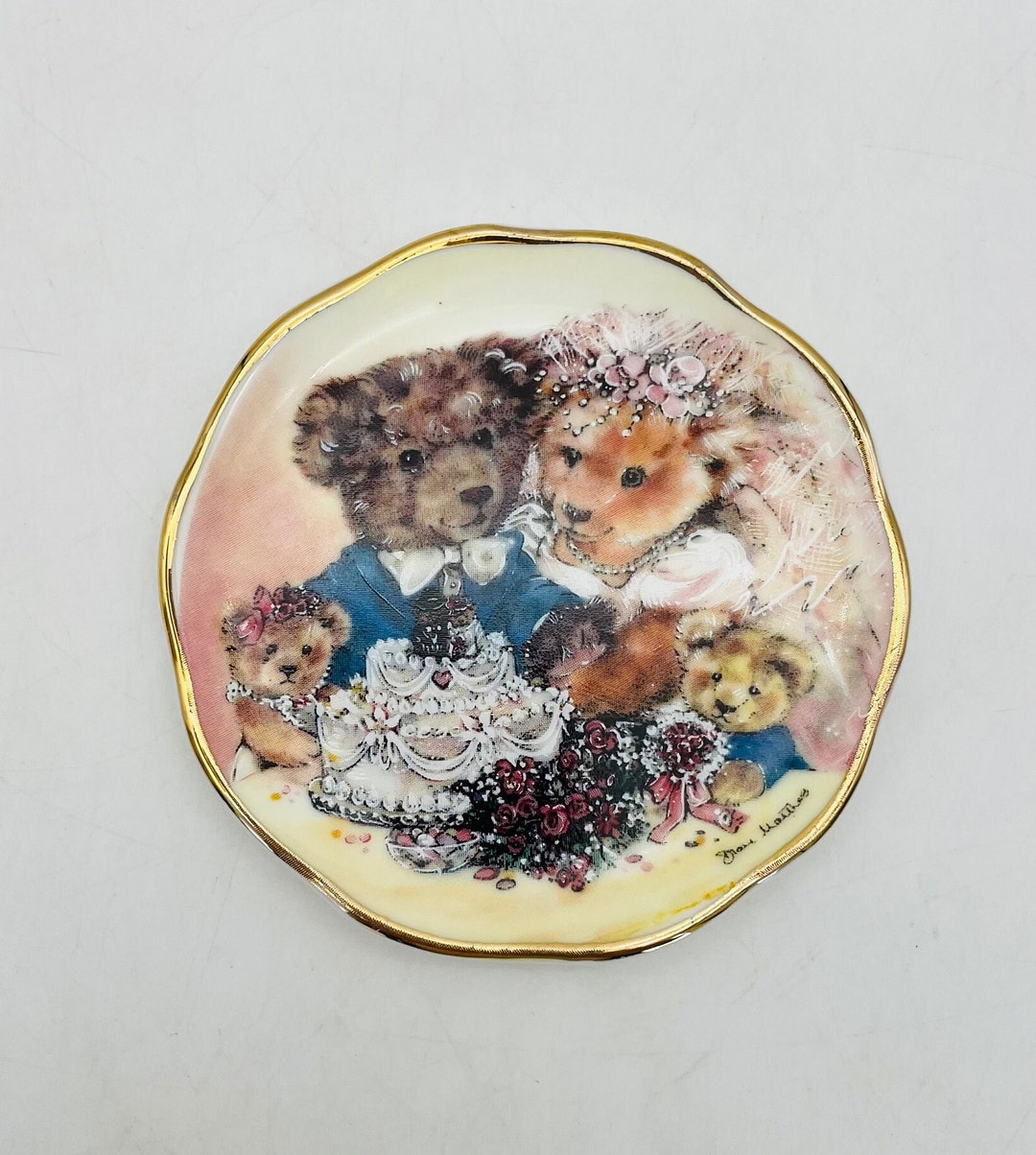 Teddy Family Albums "wedding Day" Fine Bone China Mini Plate/diane ...