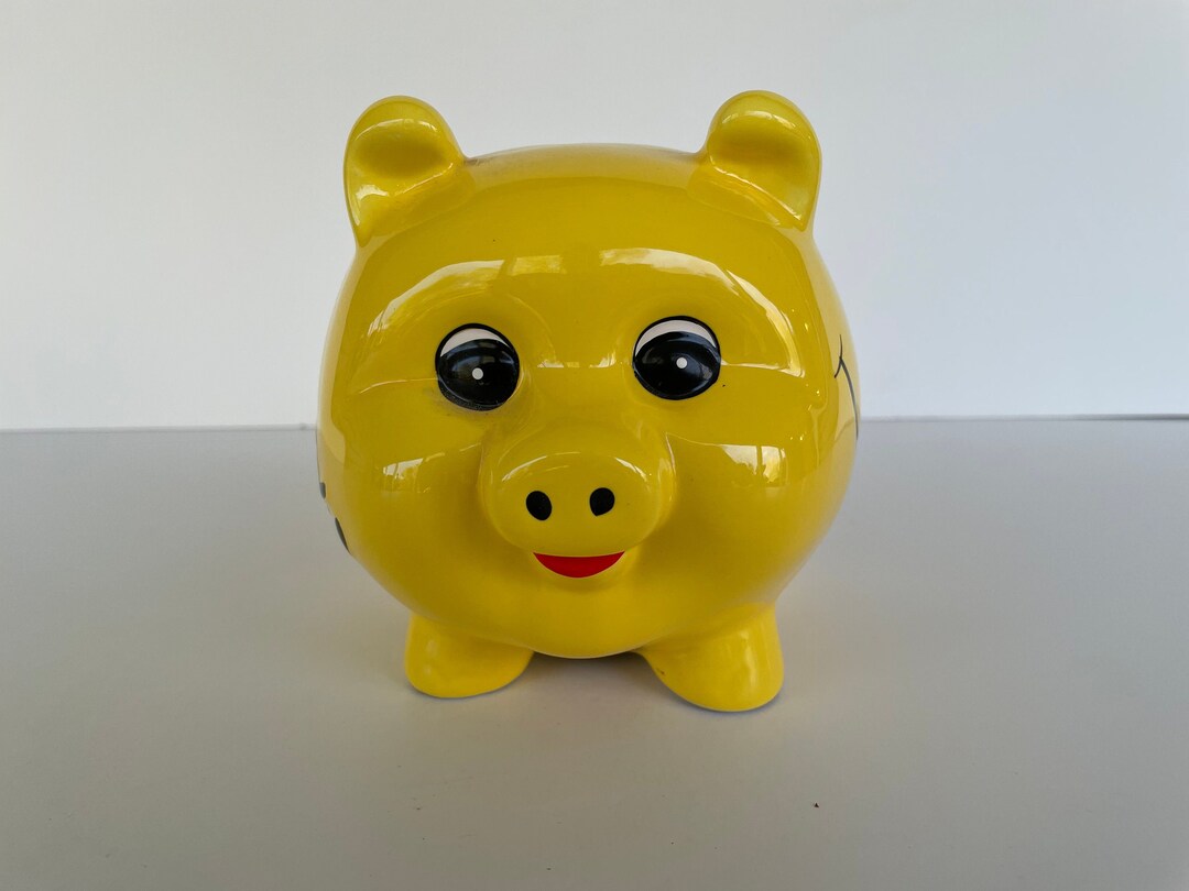 Smiley Face Pig, Have a Nice Day Bright Yellow Piggy Bank - Etsy