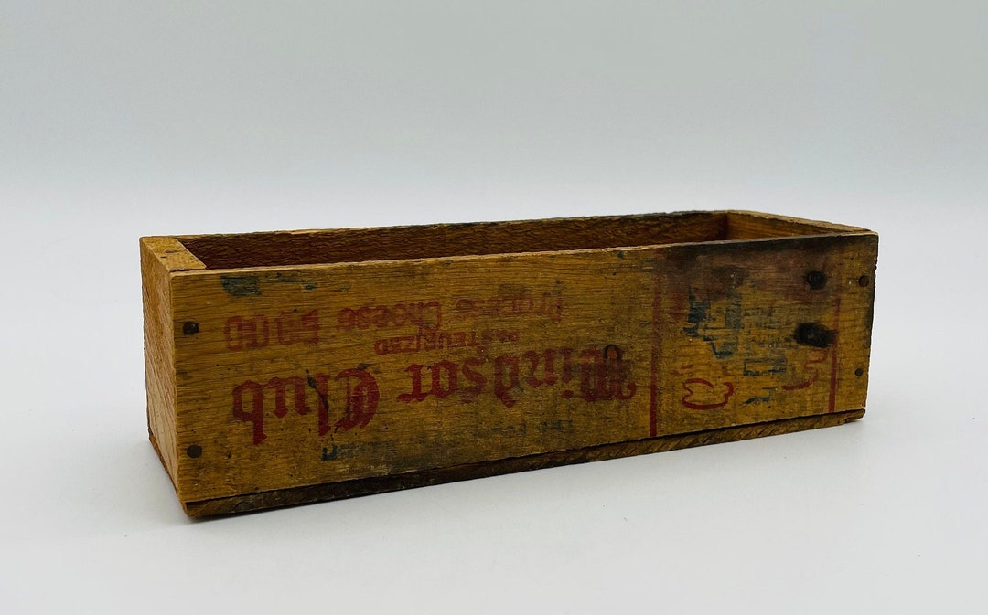 Windsor Club Process Cheese Wood Box/vintage Wooden Advertising Box ...