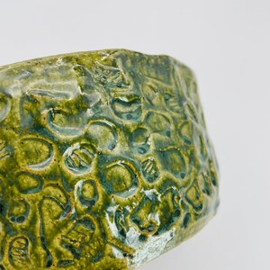 Green Glazed Fossil Design Stoneware Crock/vintage Hand Crafted Pottery ...