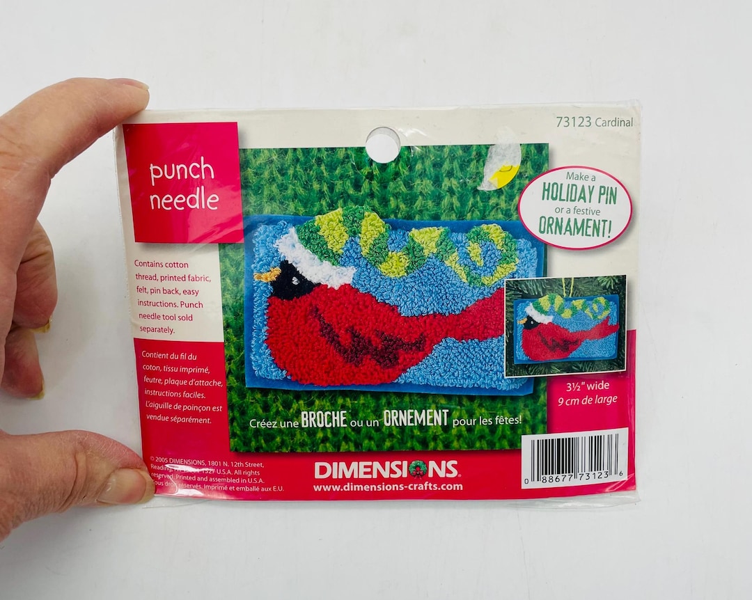 Dimensions Punch Needle Holiday Cardinal Pin or Ornament Kit - Etsy
