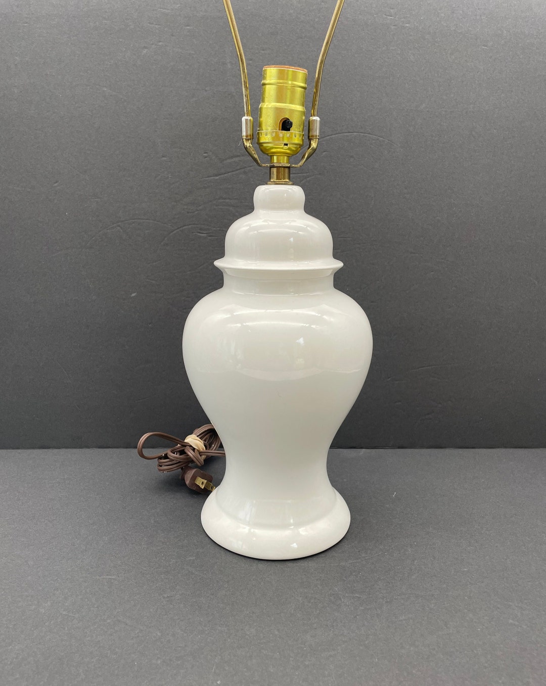 Solid White 21 Ginger Jar Lamp/vintage Ceramic Table Lamp - Etsy