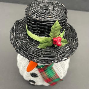 Avon "sam the Snowman" Wicker Container - Etsy