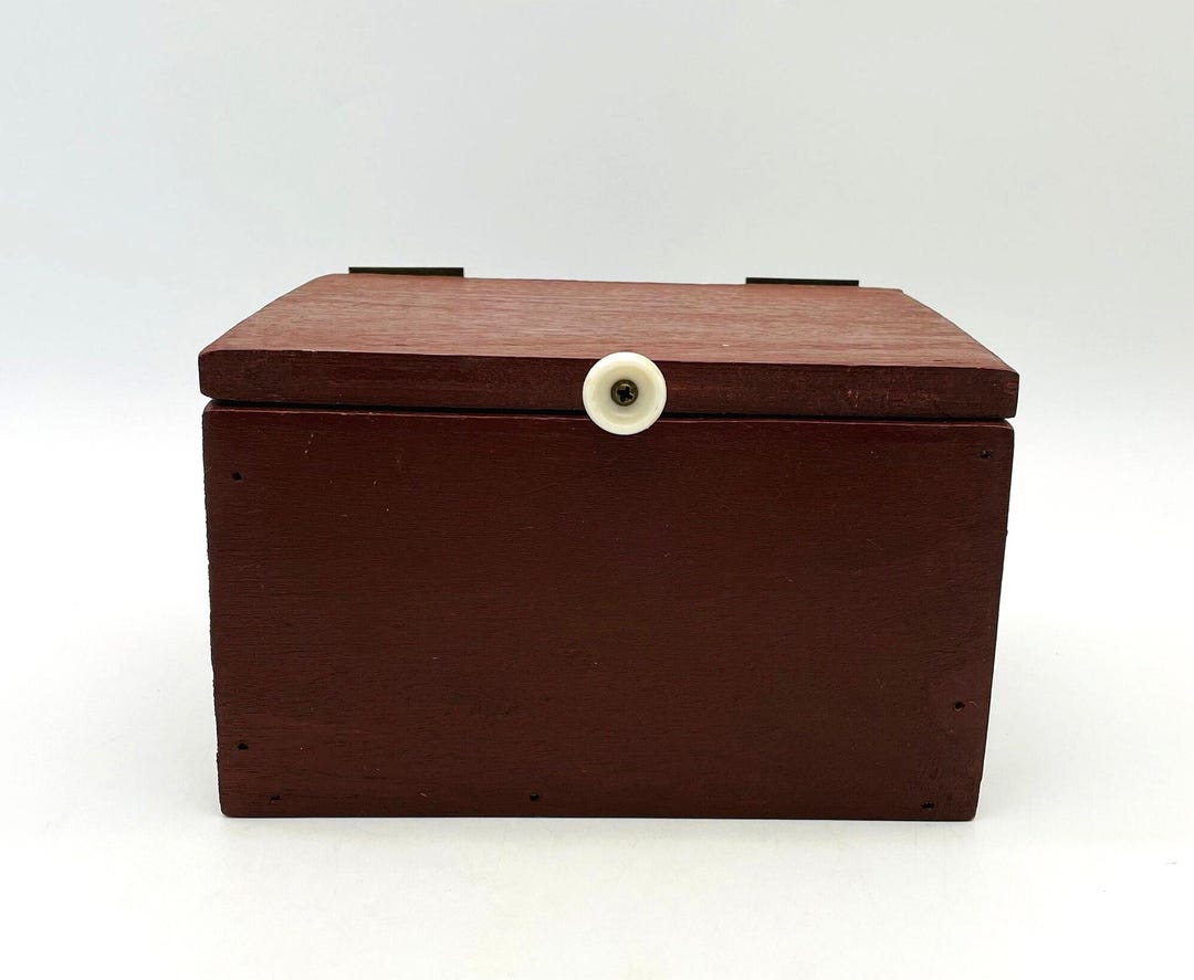 Solid Wood Storage Box With a Hinged Lift Lid/recipe Box/coupon Box ...