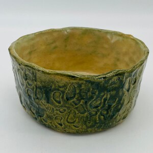 Green Glazed Fossil Design Stoneware Crock/vintage Hand Crafted Pottery ...