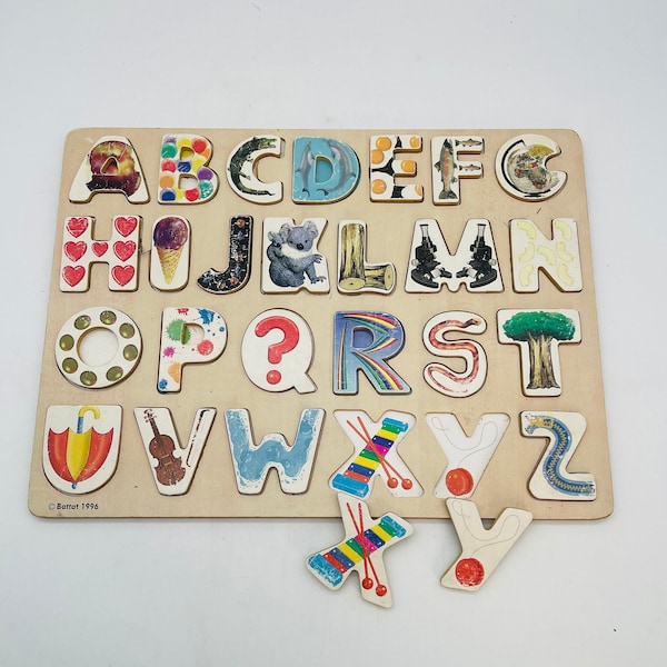 Wood Alphabet Puzzle - Etsy