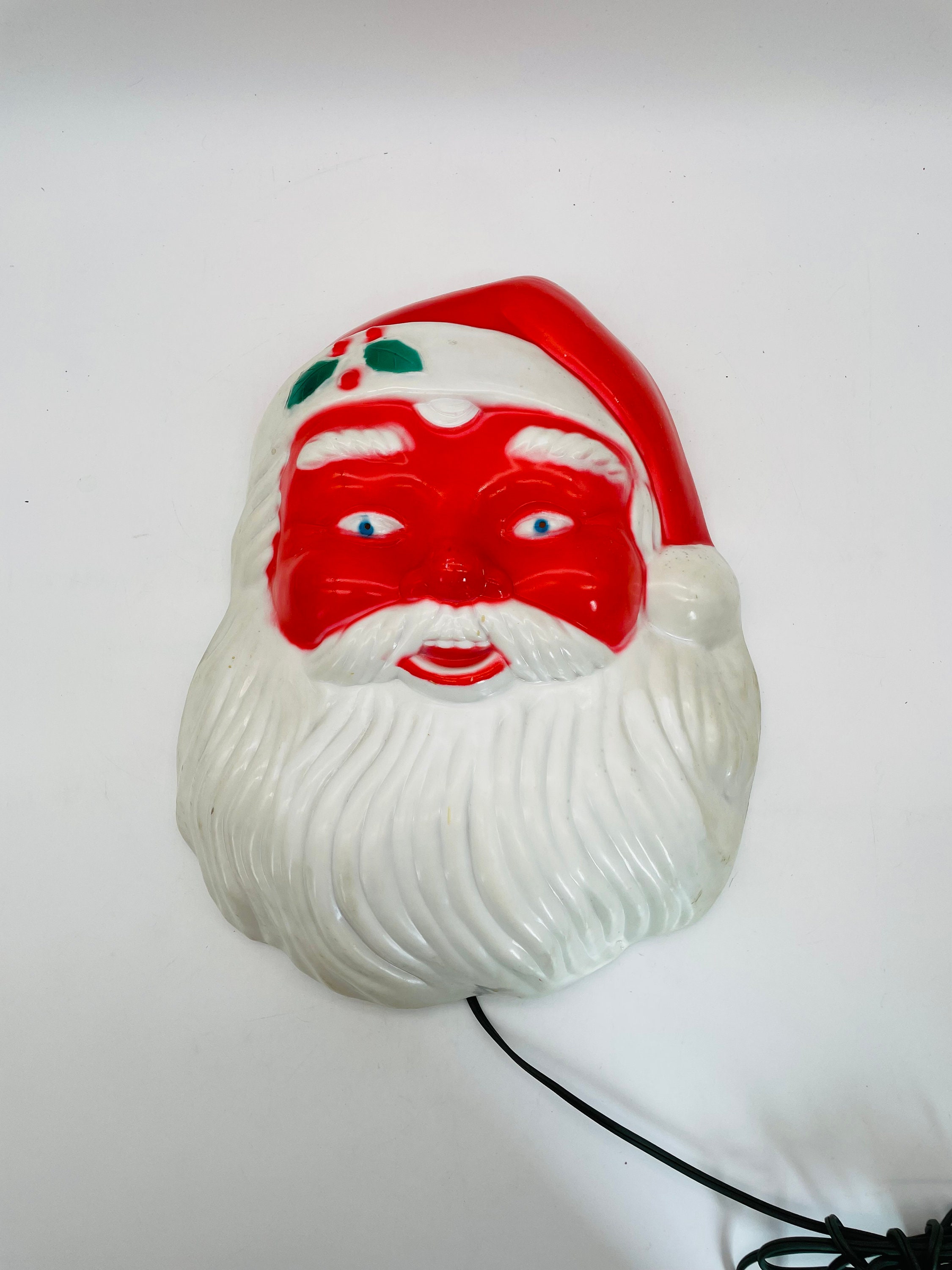 Vintage Light Up Santa Faces
