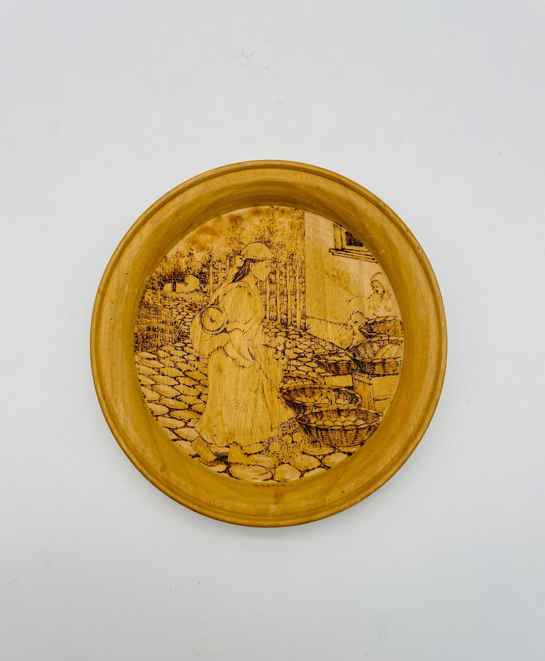 Beautiful Wood Burned Wall Plate by Gazela 1986 - Etsy