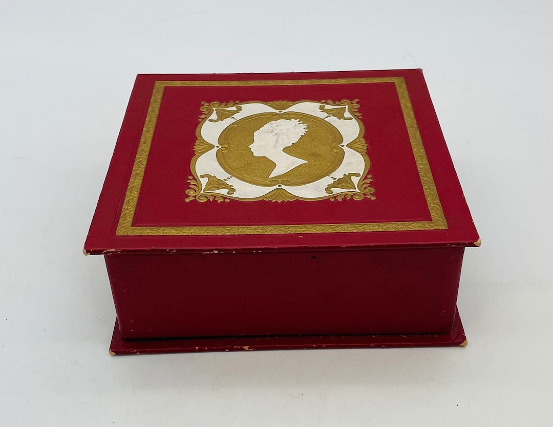Art Deco Harlich Mfg. Co. Paper Embossed White Cameo Lady Box/chicago ...