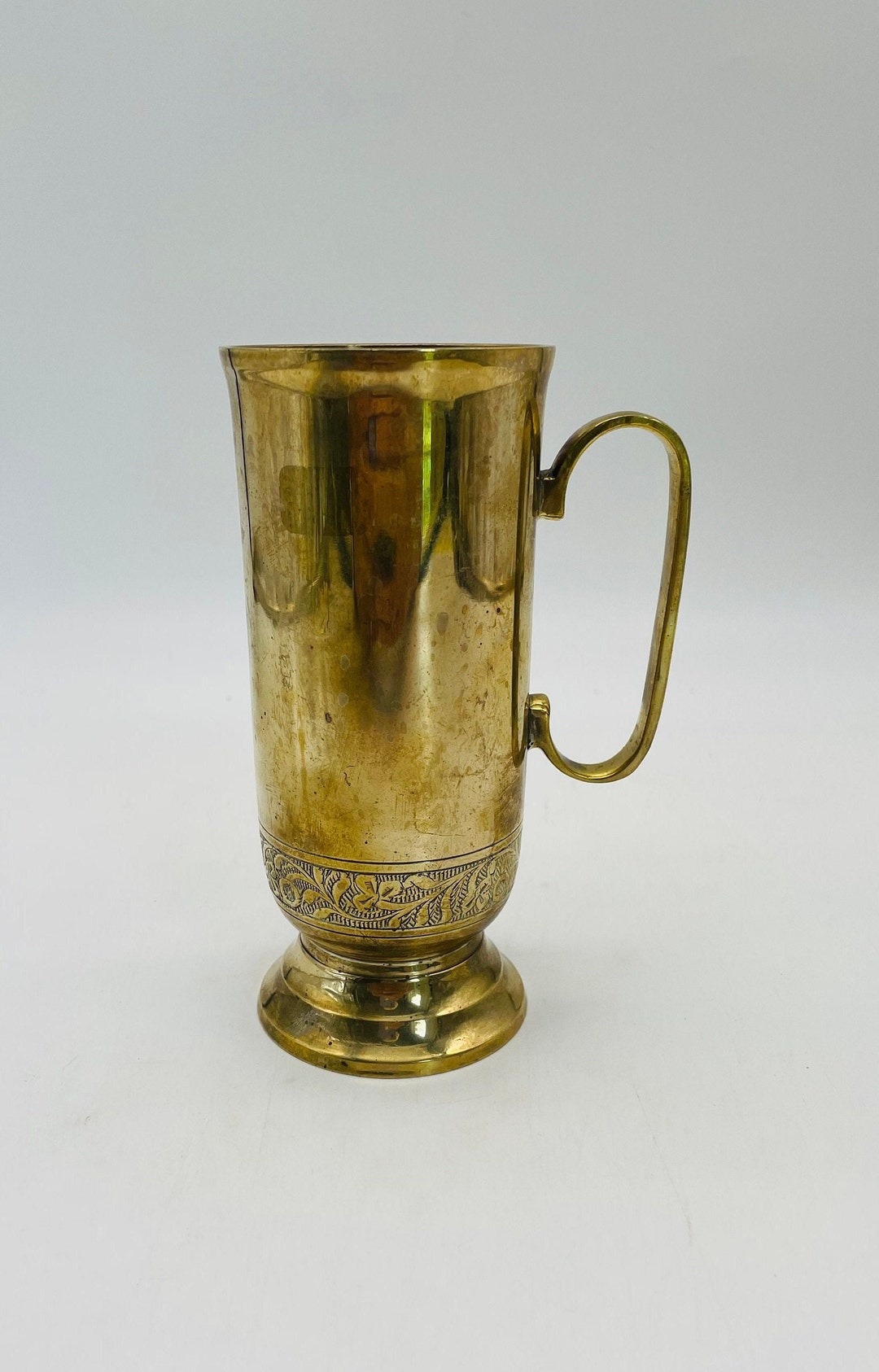 Vintage Etched Brass 12 Ounce Stein Style Mug - Etsy
