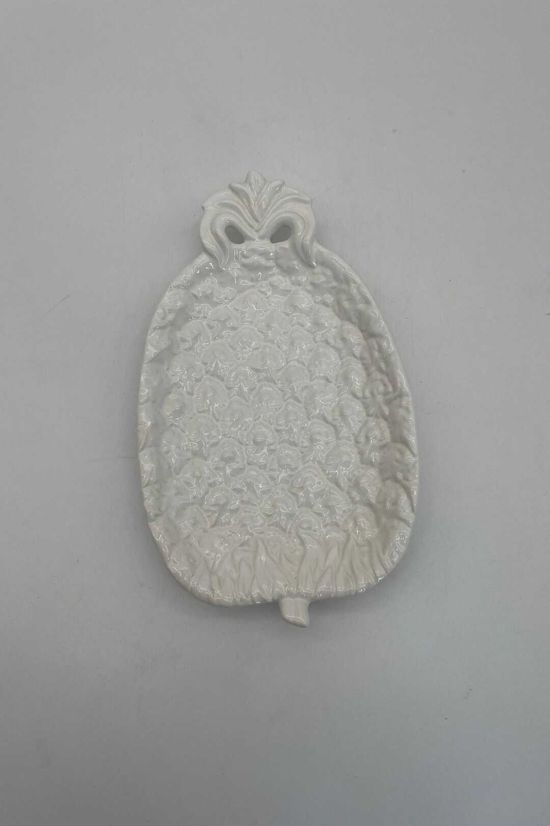 Neuwirth White Footed Ceramic Pineapple Serving/appetizer Plate - Made ...