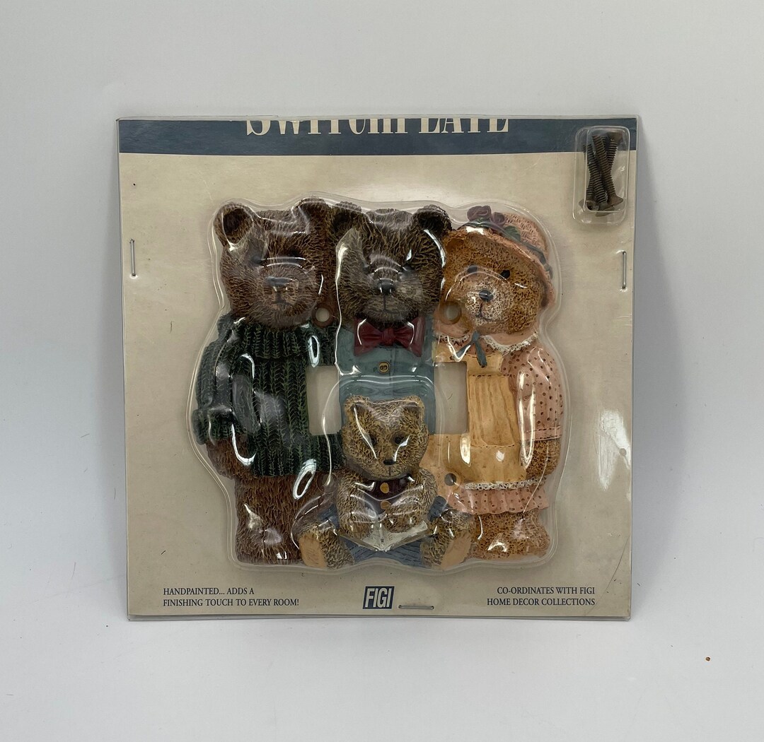 Figi "bear Family" Resin Switch Plate Cover for 2 Switches - Etsy