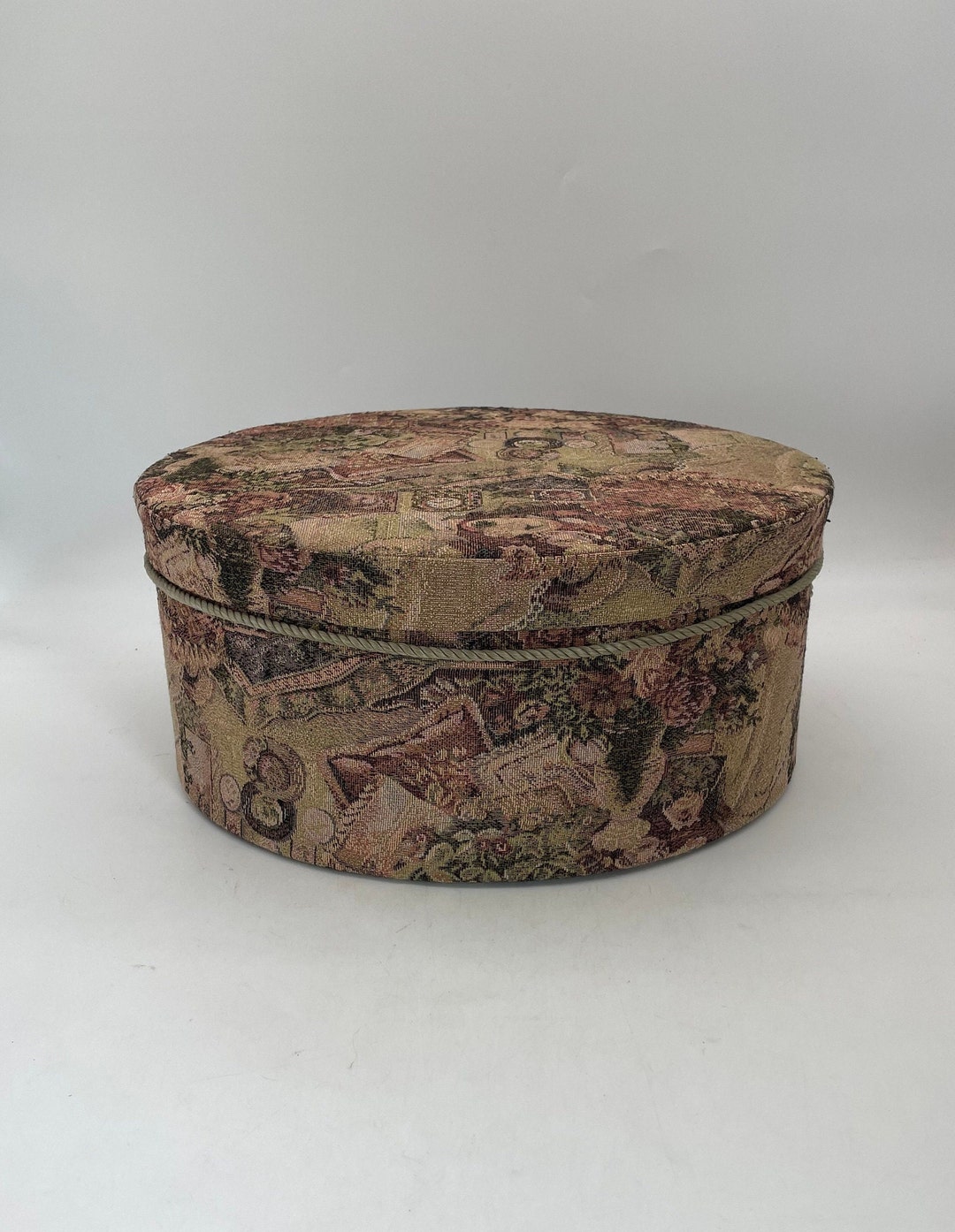 Vintage Floral/home Tapestry Covered Oval Hat Box - Etsy