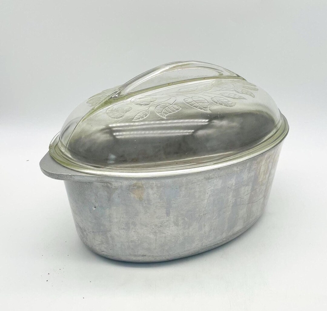 Cast Aluminum Roaster With Glass Lid/household Institute/midcentury ...