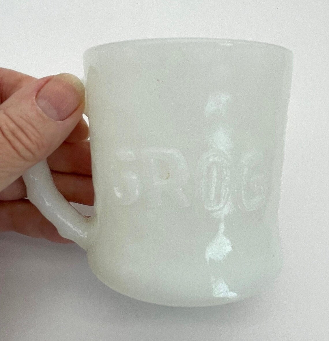 BC Comic's Caveman GROG Milk Glass Mug/vintage Johnny Hart Fire King ...